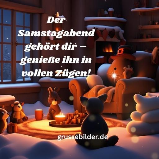 Gemütliche Samstagabend-Grüße: Perfekte Bilder für einen Entspannten Wochenendausklang!